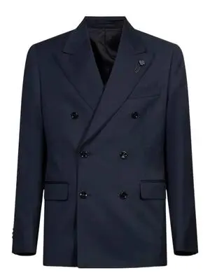LARDINI Long-sleeved Blazer And Trousers Set - Blue