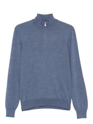 Tagliatore Quarter-zip Knit - Blue