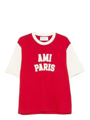 AMI Paris Crew Neck Short Sleeve T-shirt - Red