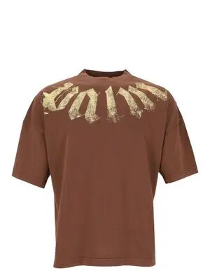 Palm Angels Big Neck Logo Loose Tee - Brown