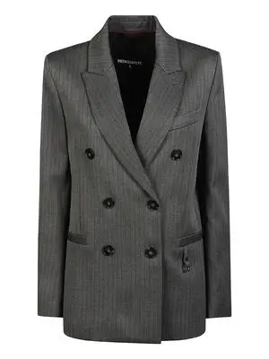 Patrizia Pepe Double Breasted Jacket - Grey