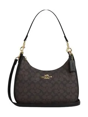 COACH Teri Hobo Shoulder Bag - Walnut/black