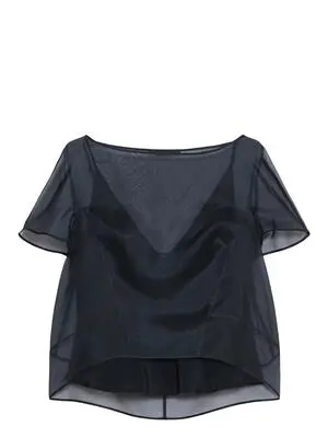 Max Mara Max Mara Sheer Silk Top Black