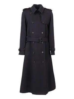 SEALUP Atena Buckle-belt Trench Coat - Black