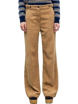Gerard Darel Maev Corduroy Wide-leg Pants - Sand