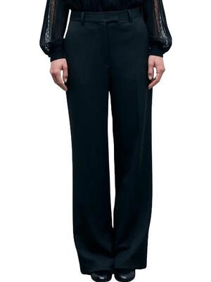Gerard Darel High Waisted Wide Leg Trousers - Black