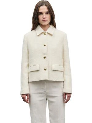 Gerard Darel Judit Cropped Tweed Jacket - Ecru