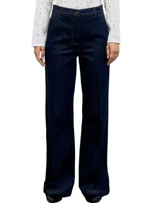 Gerard Darel Mid Rise Wide Leg Trousers - Jeans