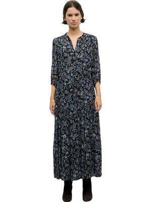 Gerard Darel Corie Floral V-neck Maxi Dress - Black