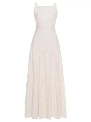 Agua Bendita Abeja Playa Maxi Cotton Dress - Ivory