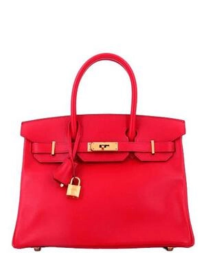 Hermès Birkin Handbag Epsom With Gold Hardware 30 - Red
