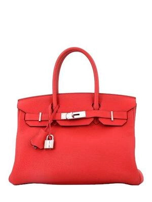 Hermès Birkin Handbag Togo With Palladium Hardware 30 - Red