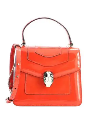BVLGARI Serpenti Top Handle Bag Patent Small - Orange