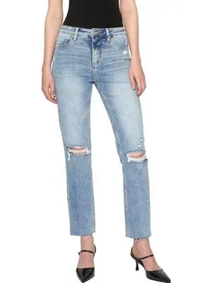 BAYEAS High Waist Ripped Straight Leg Jeans