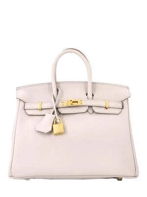 Hermès Birkin Handbag Light Togo With Gold Hardware 25 - White