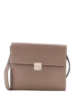 Hermès Clic Wallet On Strap Epsom 16 - Grey