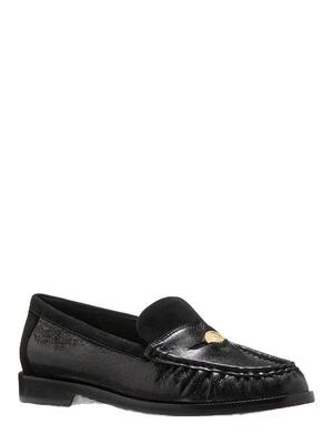 Kate Spade New York Leather Penny Loafer With Signature Hardware - Black