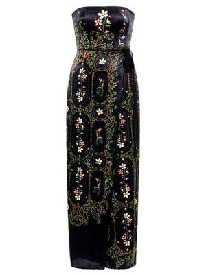 Agua Bendita Cinefila Noche Strapless Maxi Dress - Black