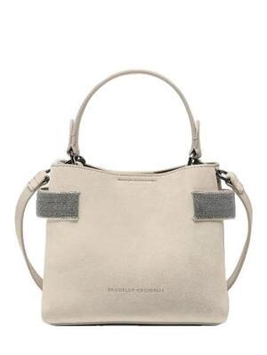 Brunello Cucinelli Suede Top-handle Bag - Ivory