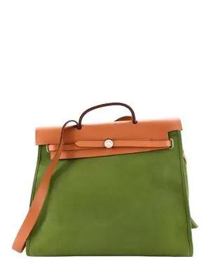 Hermès Herbag Zip Leather And Toile 39 - Green