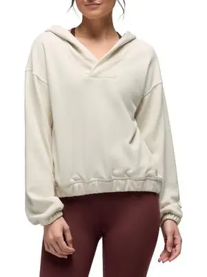 Prana Dreamterry V-neck Hoodie - Beach Pebble