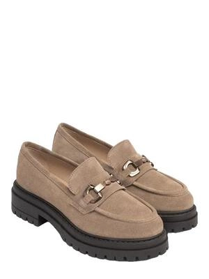 NEROGIARDINI Lug Sole Loafers With Bit Hardware - Mocha