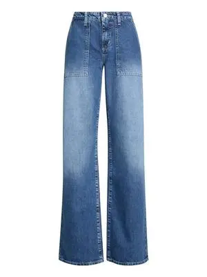 L'Agence Christel High Waist Wide Leg Jeans - Atlantis