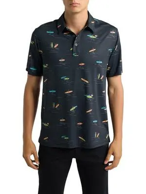 KAHALA Surf Check Performance Polo - Graphite