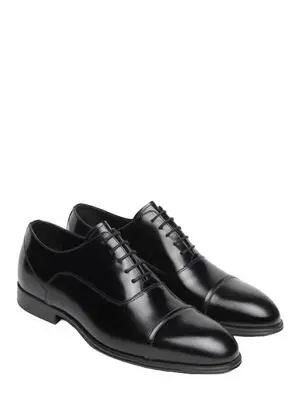NEROGIARDINI Leather Cap Toe Oxford - Black