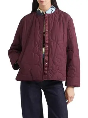 Marimekko Unikko Quilted Jacket - Wine Red