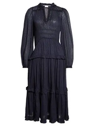 Ulla Johnson Ardelle Dotted Cotton Midi Dress - Nightfall