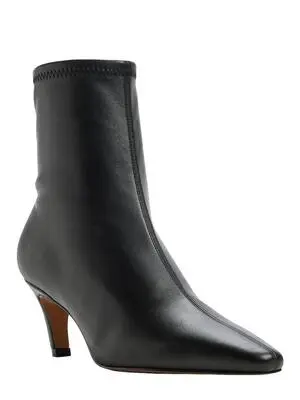 Aldo ALDO Alyonna Faux Leather Ankle Bootie With Kitten Heel And Square Toe Black