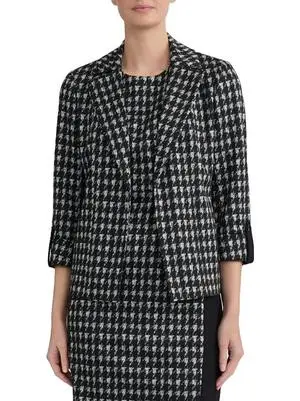 KASPER Open Front Seamed Jacket - Black Multi