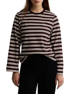 Barbour Maplewood Striped Long Sleeve T-shirt - Fig/birch