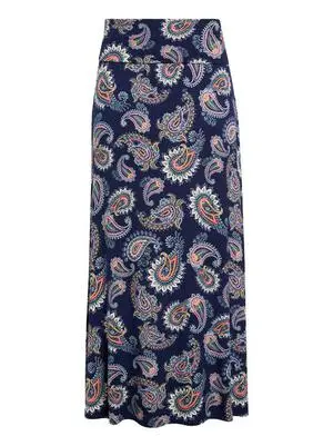 Loveappella Roll Top Maxi Skirt - Navy