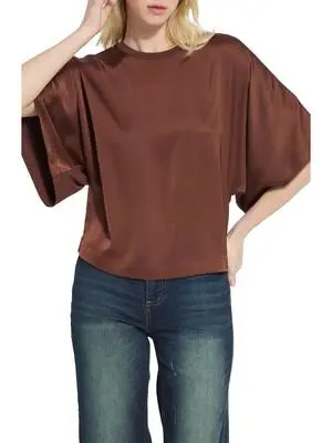 Lyssé Ginger Mixed Media Dolman Tee - Maple