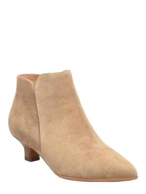 SOFFT Söfft Sawyer Pointed Toe Kitten Heel Bootie Cognac