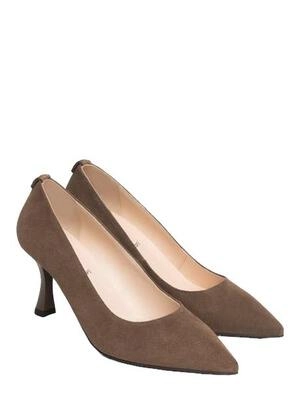 NEROGIARDINI Pointed Toe Sculptural Heel Pumps - Chocolate