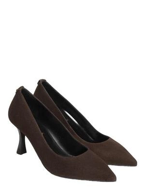 NEROGIARDINI Pointed Toe Sculptural Heel Pumps - Chocolate