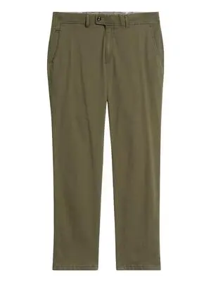 BRAX Evans Flat Front Straight Leg Chinos - Olive