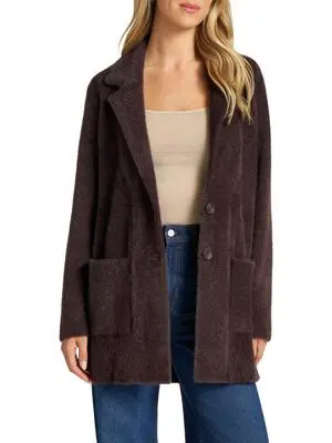 Matty M. Vesper Two-button Coatigan With Notched Lapel - Espresso