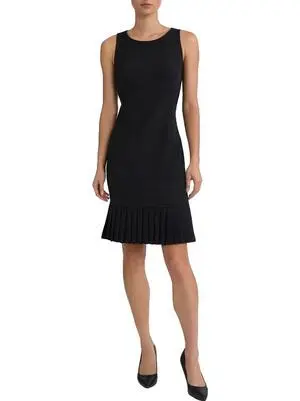 KASPER Pleated Sleeveless Sheath Dress - Black