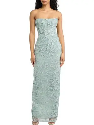 House Of Cb Anisa Strapless Beaded Maxi Dress - Jade