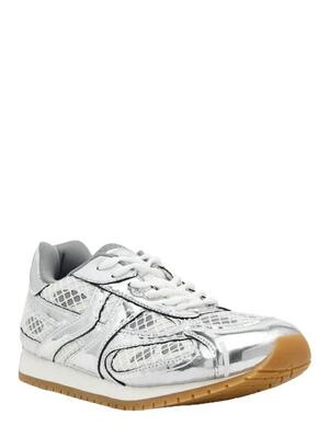 Steve Madden Pager Sneaker With Mesh And Metallic Paneling - Silver Multi