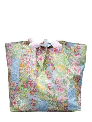 MODERN PRAIRIE Garden Collage Patchwork Market Tote Bag - Green