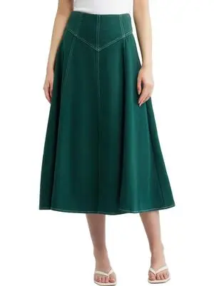 CLEOBELLA Diana Cotton Twill Midi Skirt - June Bug
