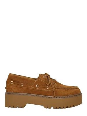 BELLE & BLOOM Suede Platform Boat Shoes - Brown