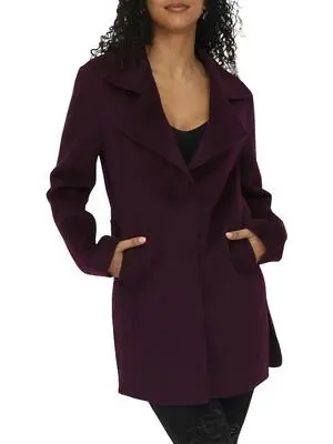 BELLE & BLOOM Oversize Wool Blend Coat - Deep Plum
