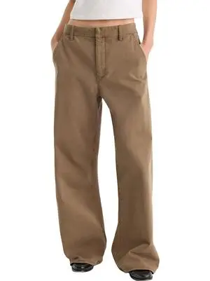 Good American Low Slung Baggy Trousers - Tea Bark
