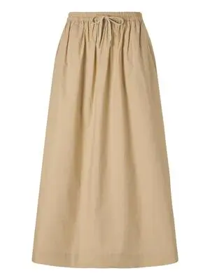VARLEY VARLEY Cambria Gathered Cotton-Jersey Midi Skirt